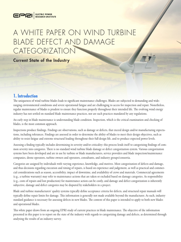 白皮书 Wind Turbine Blade Defect and Damage Categorization - Current State of the Industry | PDF ...