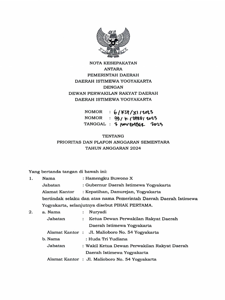 02 Kesepakatan PPAS TA 2024-Ttd Cap | PDF