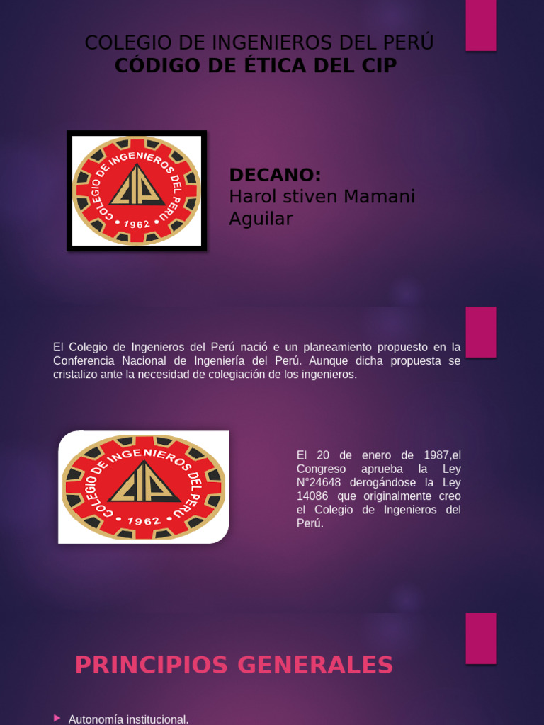 Código de ética del colegio de ingenieros del peru 1 | PDF | Castigos ...