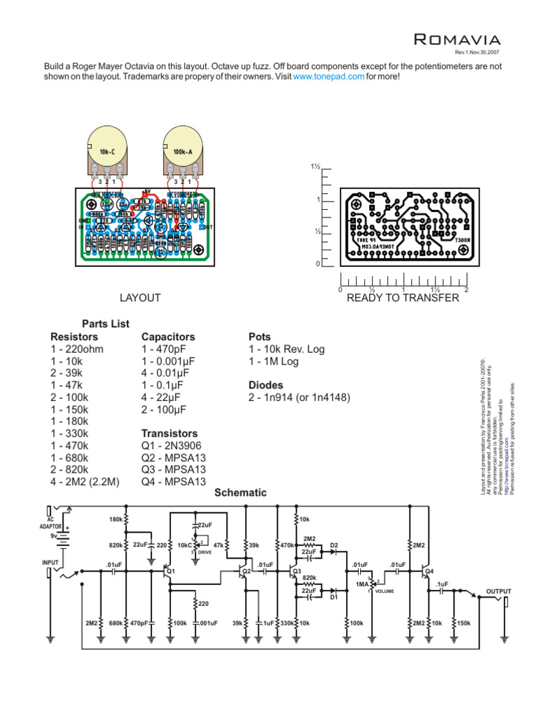 tonepad_octaviarm | PDF | Electrical Components | Electronic Circuits