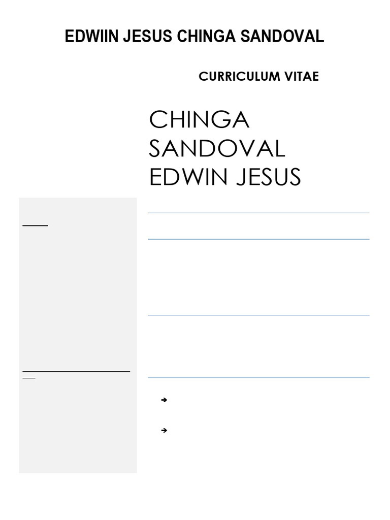 Chinga Sandoval Edwin Jesus - CV | PDF