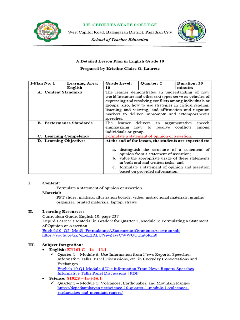 Lesson Plan Finalismasticaliciousness | PDF | Thought | Learning