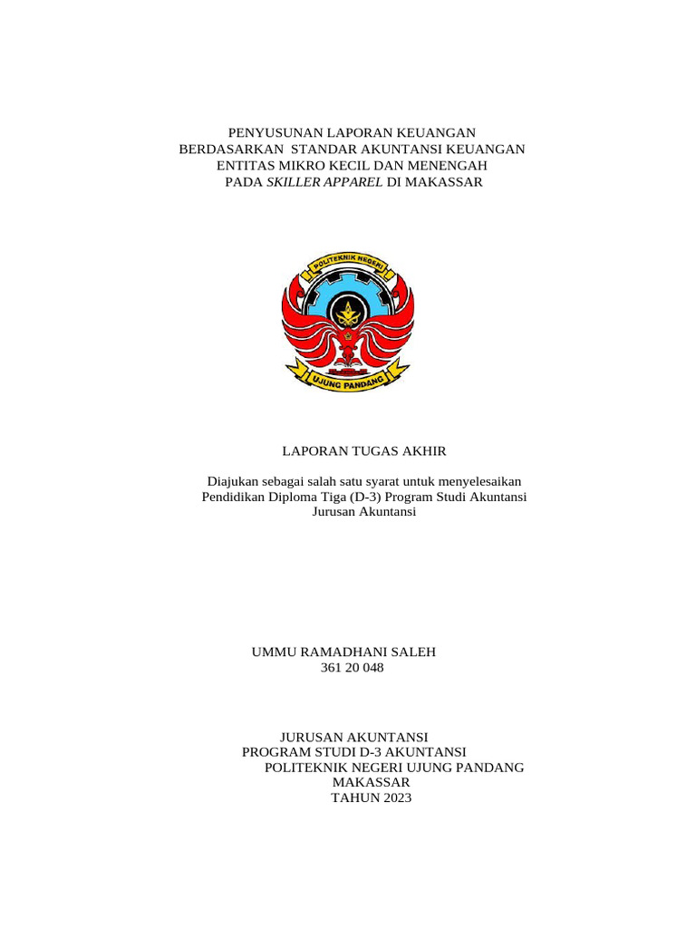 Laporan Tugas Akhir Dini Revisi | PDF