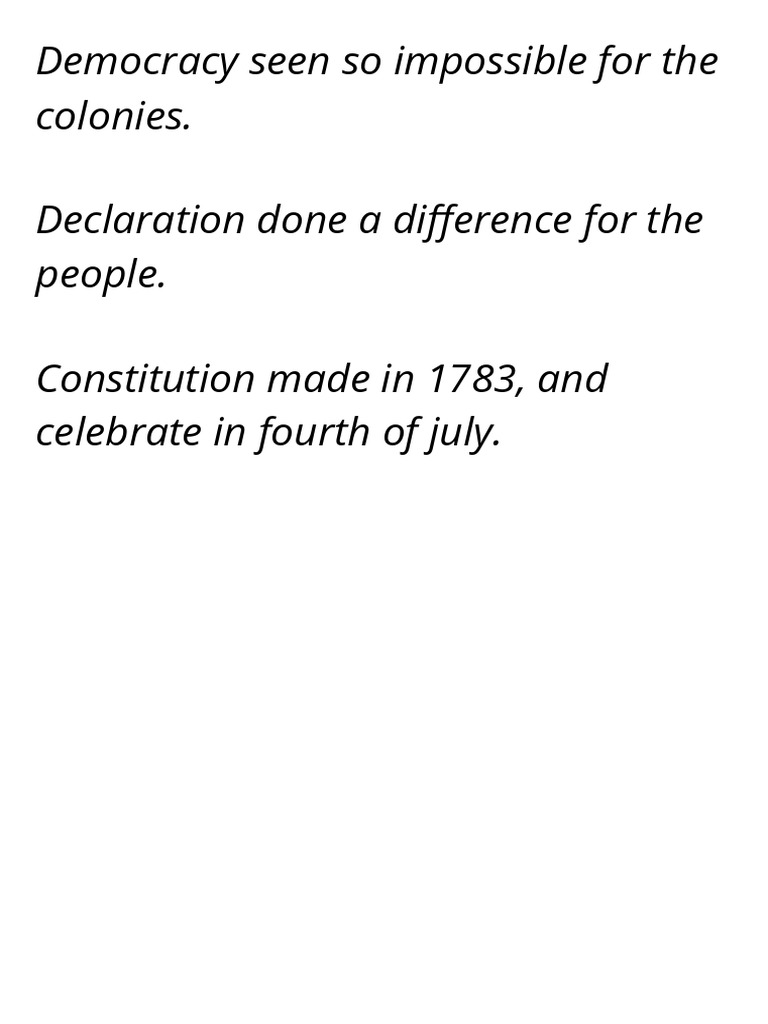 Democracy Seen So Impossible For The Colonies | PDF