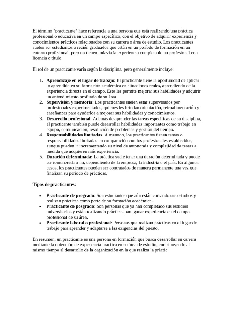Guía para Practicantes y su Rol | PDF | Experiencia | Cognición