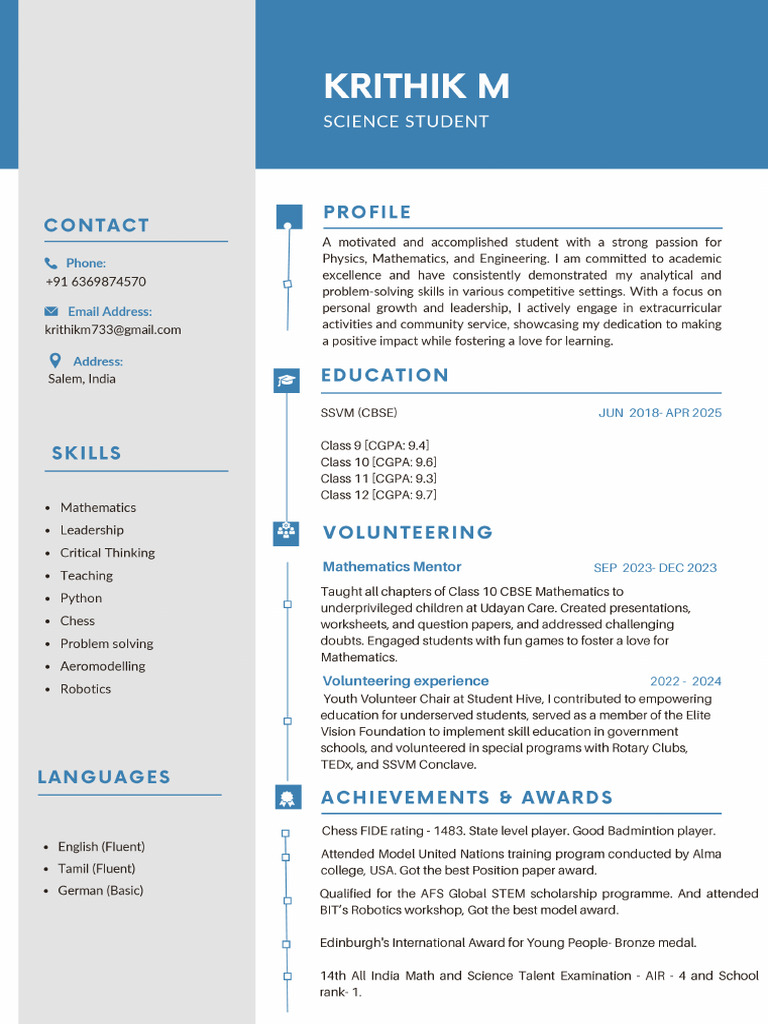 Krithik Resume | PDF