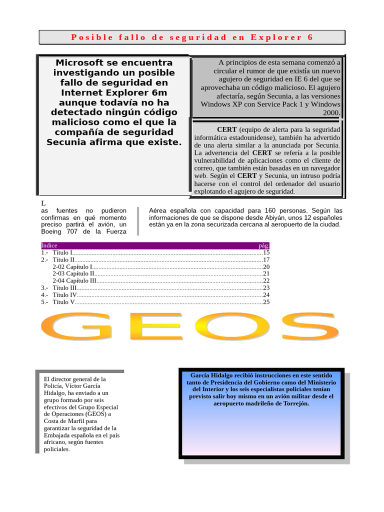 Vulnerabilidad en Internet Explorer 6 | PDF | explorador de Internet | Informática