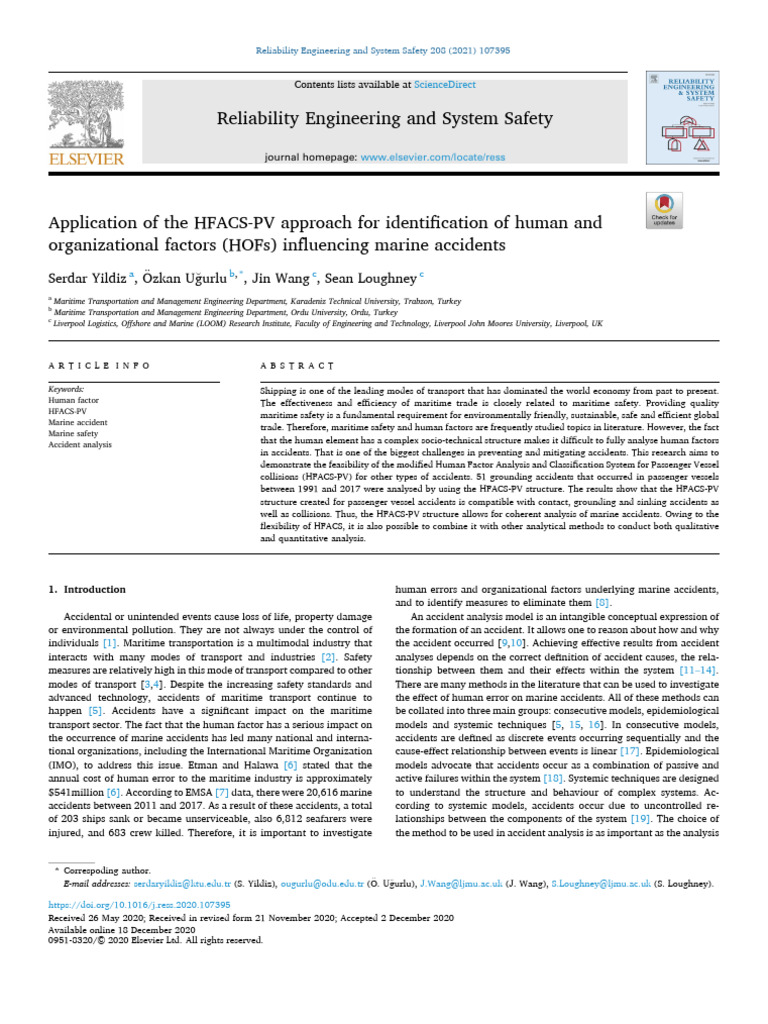Application of The HFACS-PV Approach For Identification of (HOFs ...