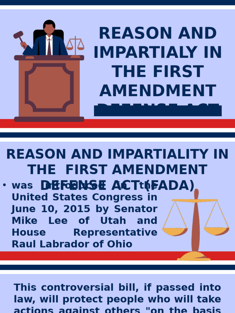 Reason and Impartiality in The First Amendment Defense Act | PDF ...