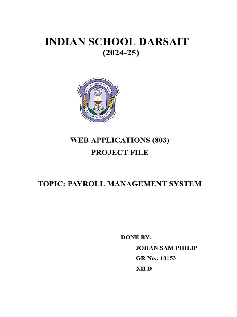 Payroll Management System Project File | PDF