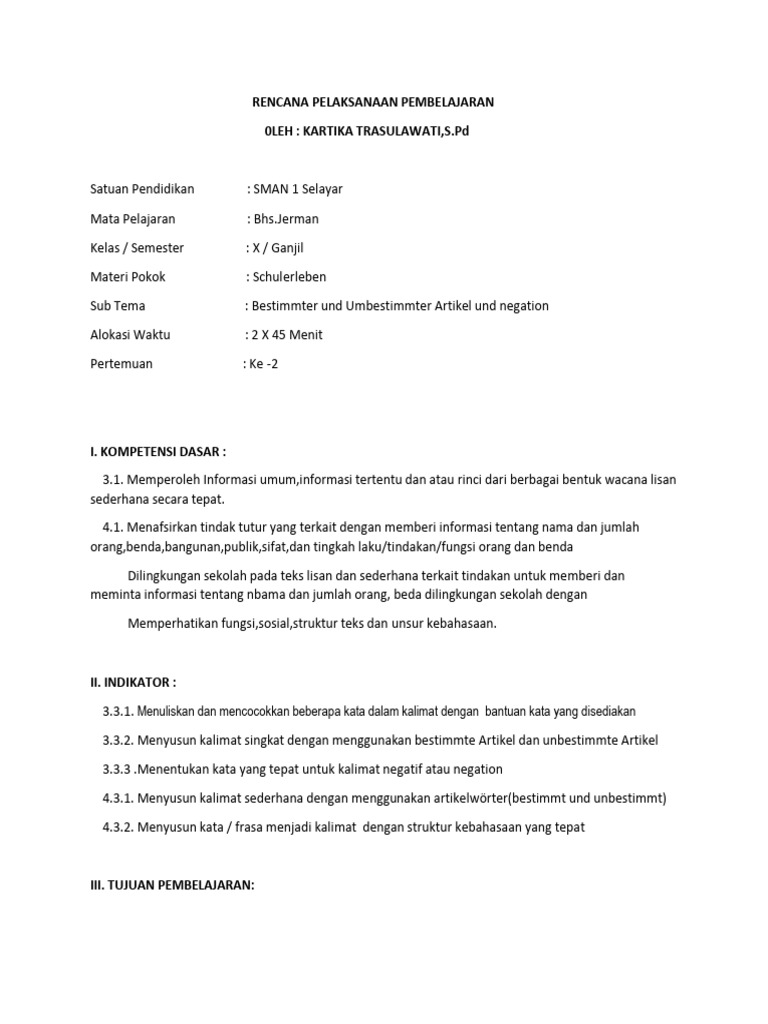 RPP PPL 2 (Kartika Trasulawati) | PDF