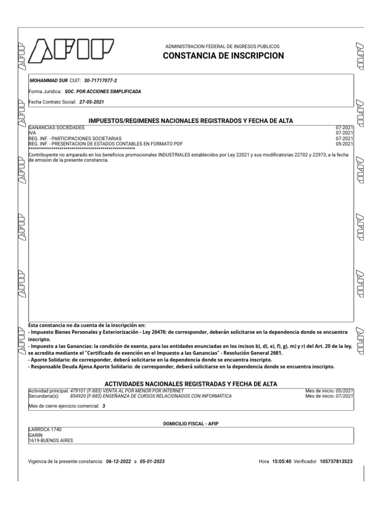 AFIP - Administración Federal de Ingresos Públicos | PDF | Impuesto ...
