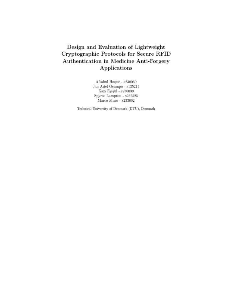 Applied - Cryptography - Report Group5 | PDF | Radio Frequency ...
