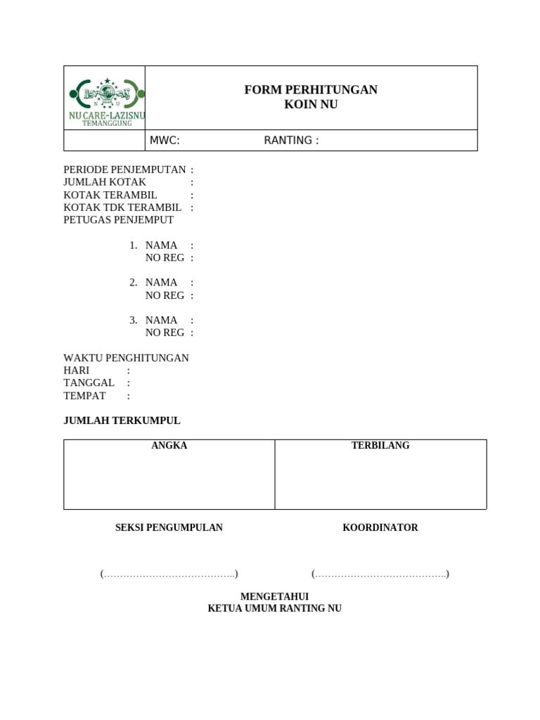 1. FORM PERHITUNGAN | PDF