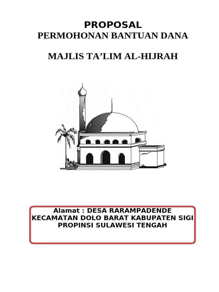 Proposal Majelis Taklim Al Hijrah | PDF