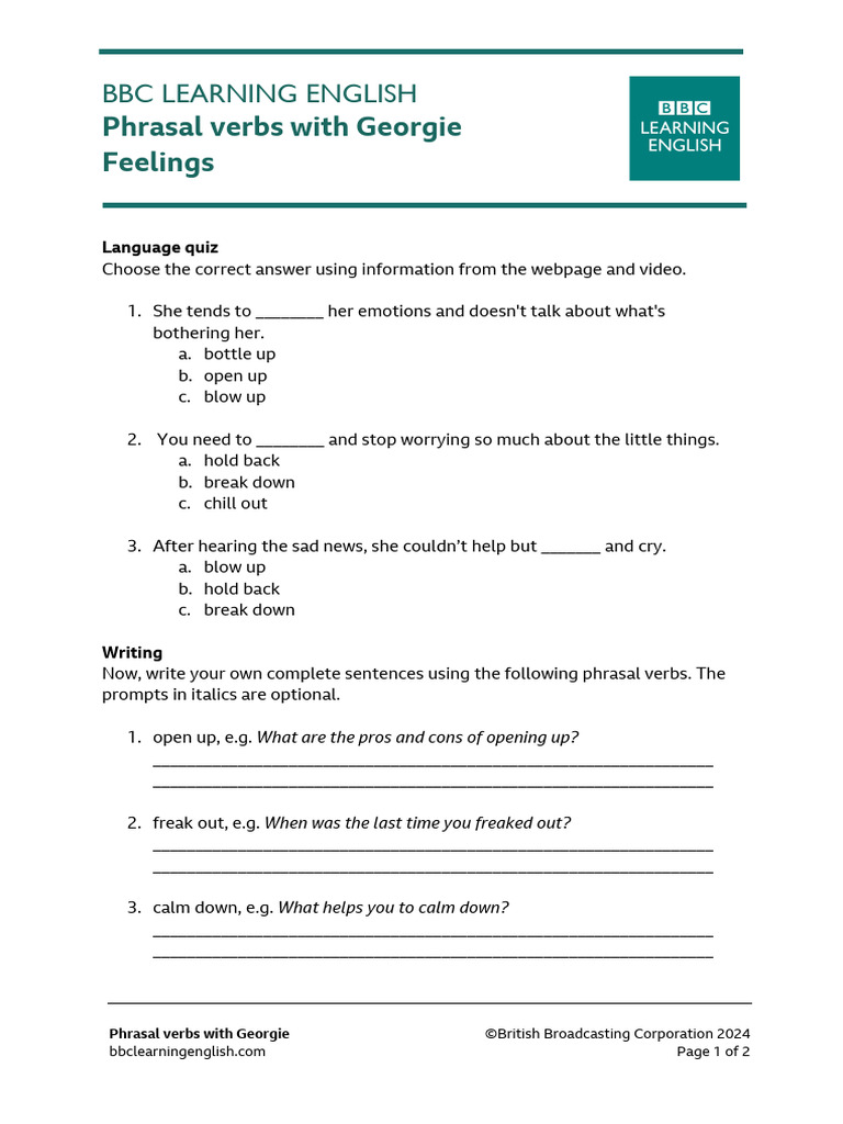 PVWG Feelings Worksheet | PDF