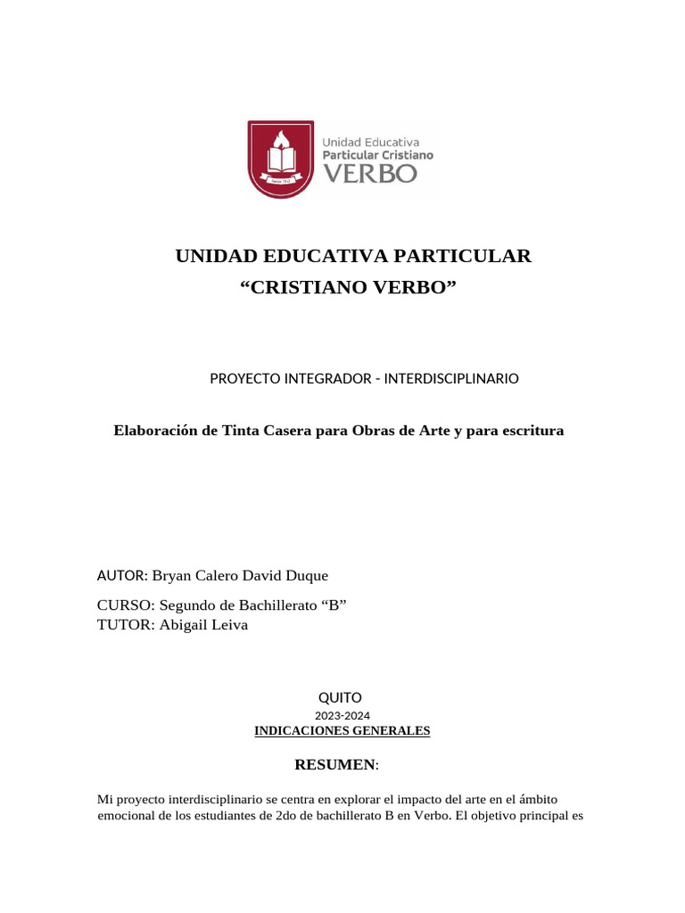 2023-06-30. Proyecto Inter.2do Bgu B. Calero Bryan | PDF | Las ...