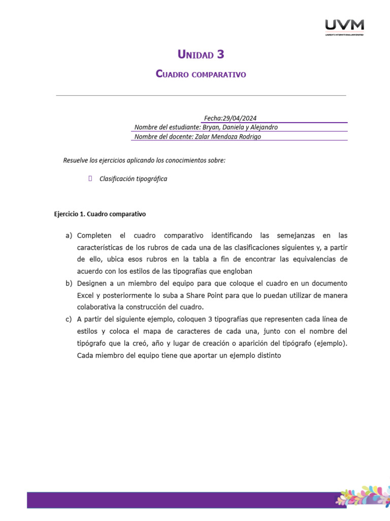 U3 Cuadro Comparativo | PDF | Serif | Impresión