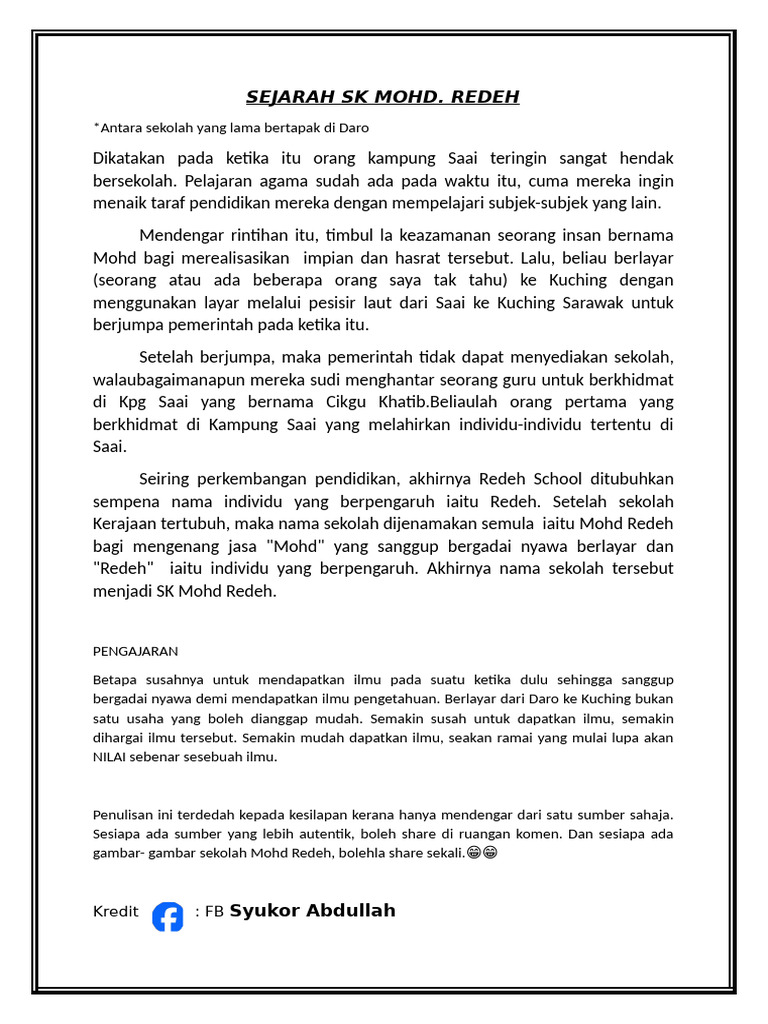 Sejarah SK Mohd | PDF