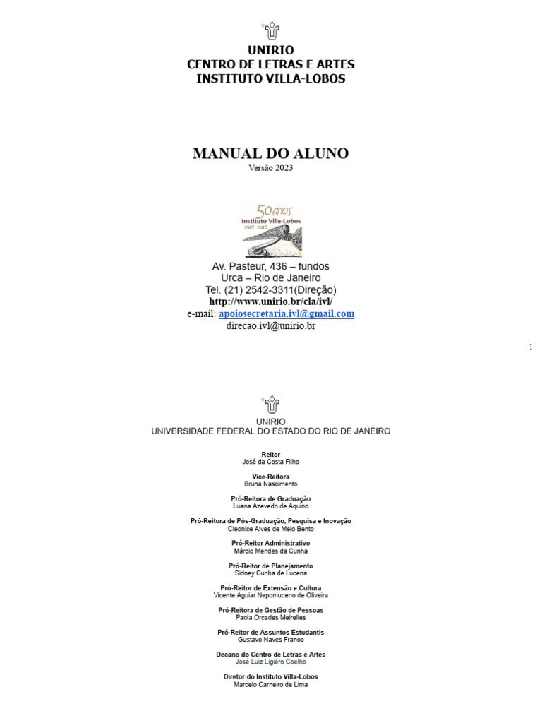 MANUAL DO Aluno IVL 2023 | PDF | Escolas | Orquestras