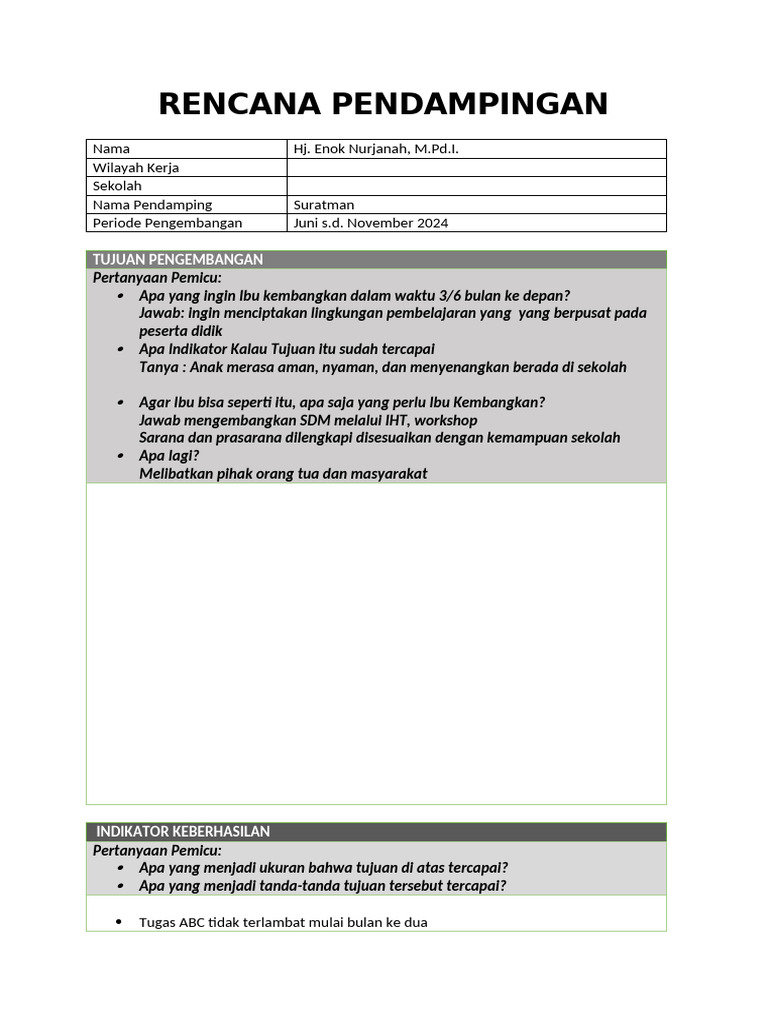 Rencana Pendampingan | PDF
