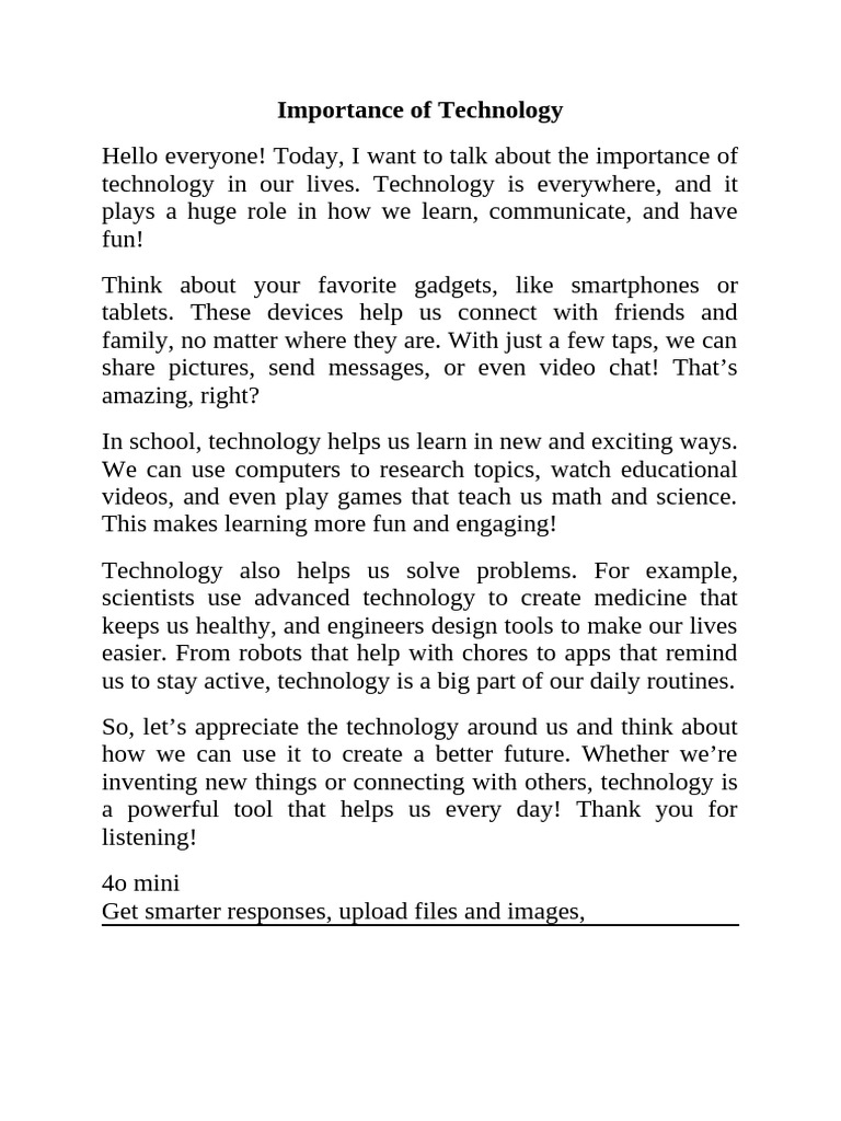 Importance Of Technology Pdf