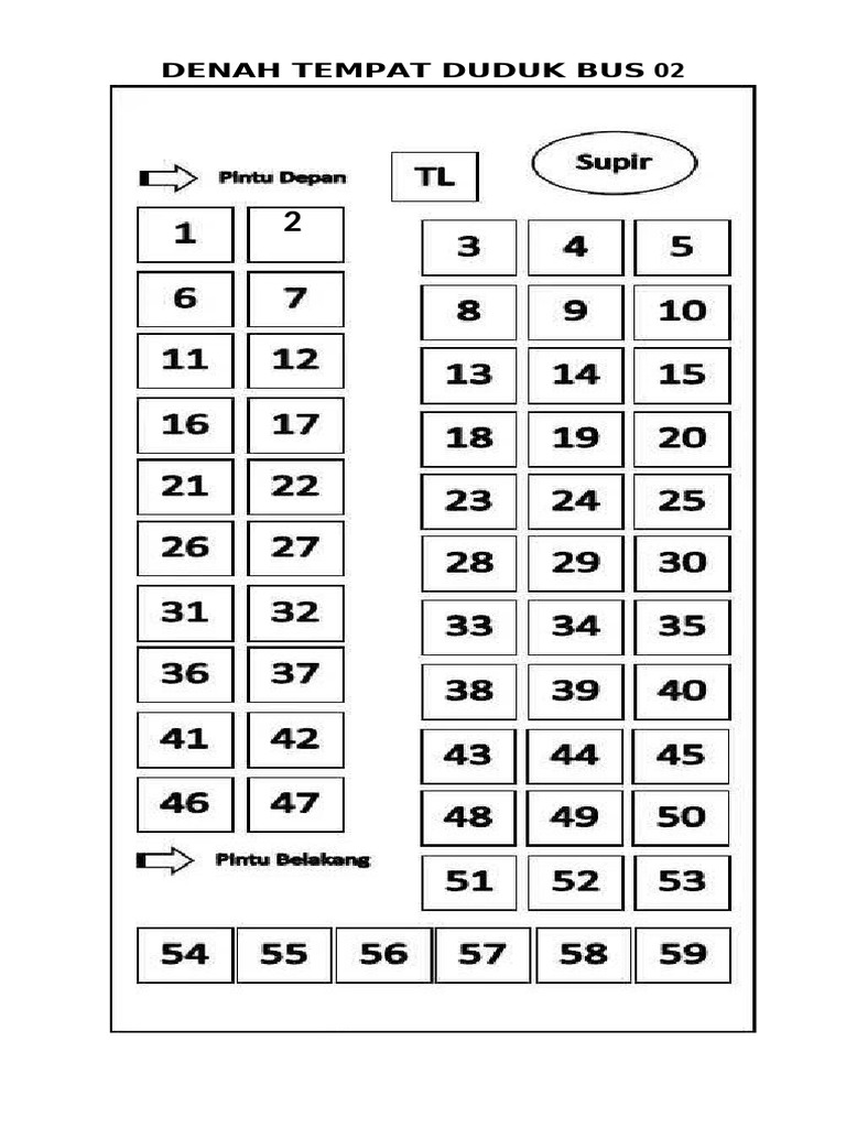 DENAH TEMPAT DUDUK BUS PARAWISATA SEAT 59 (1) | PDF