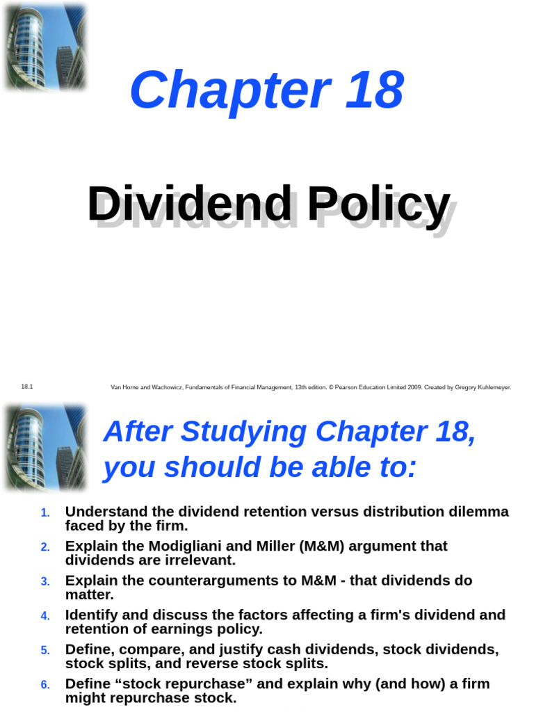 MK_ch18 | PDF | Dividend | Stocks