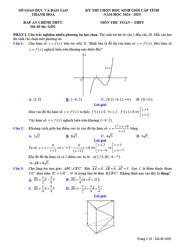 De Chon Hoc Sinh Gioi Tinh Toan THPT Nam 2024 2025 So GDDT Thanh Hoa | PDF