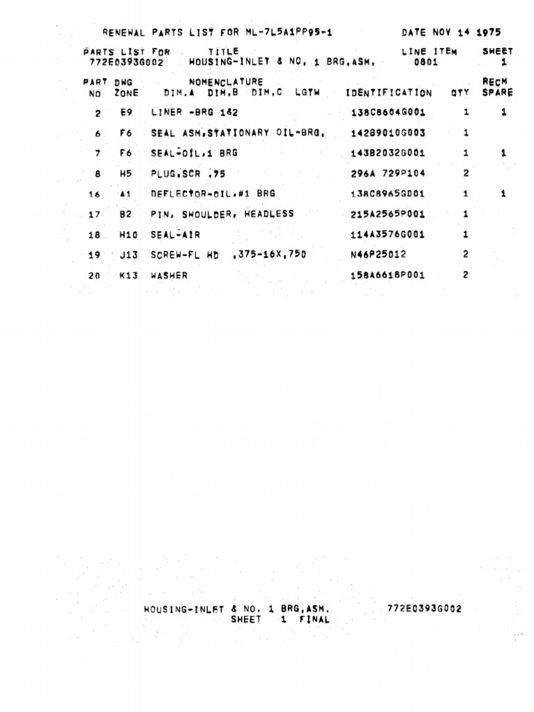 0800 Compressor Stator Parts | PDF