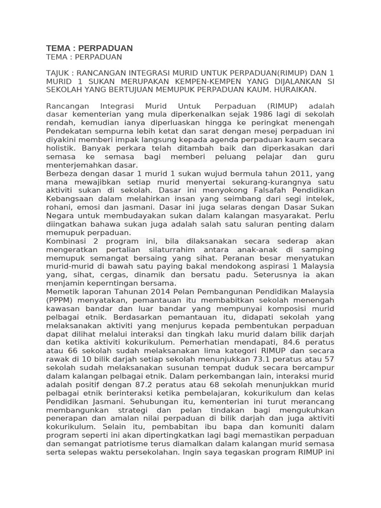 TEMA PERPADUAN | PDF