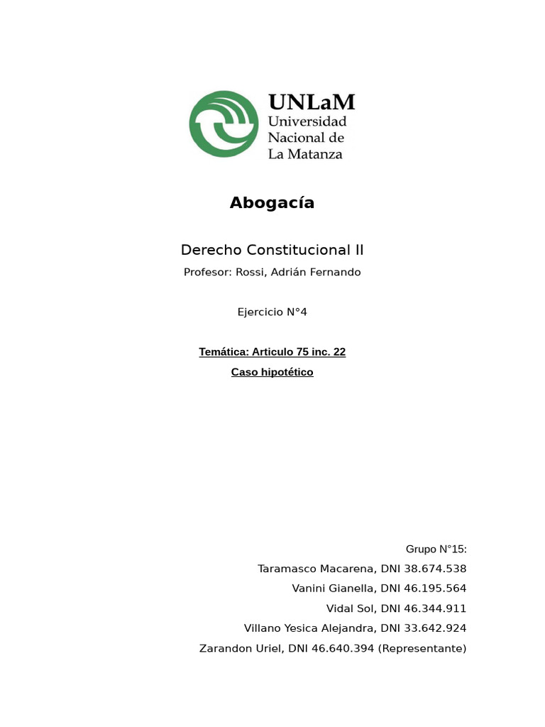 TP4 Grupo 15 | PDF | Caso de ley | Justicia