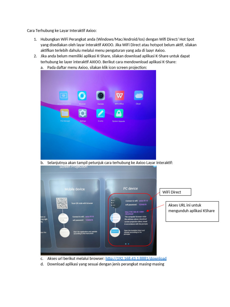 Panduan Koneksi Layar Axioo | PDF