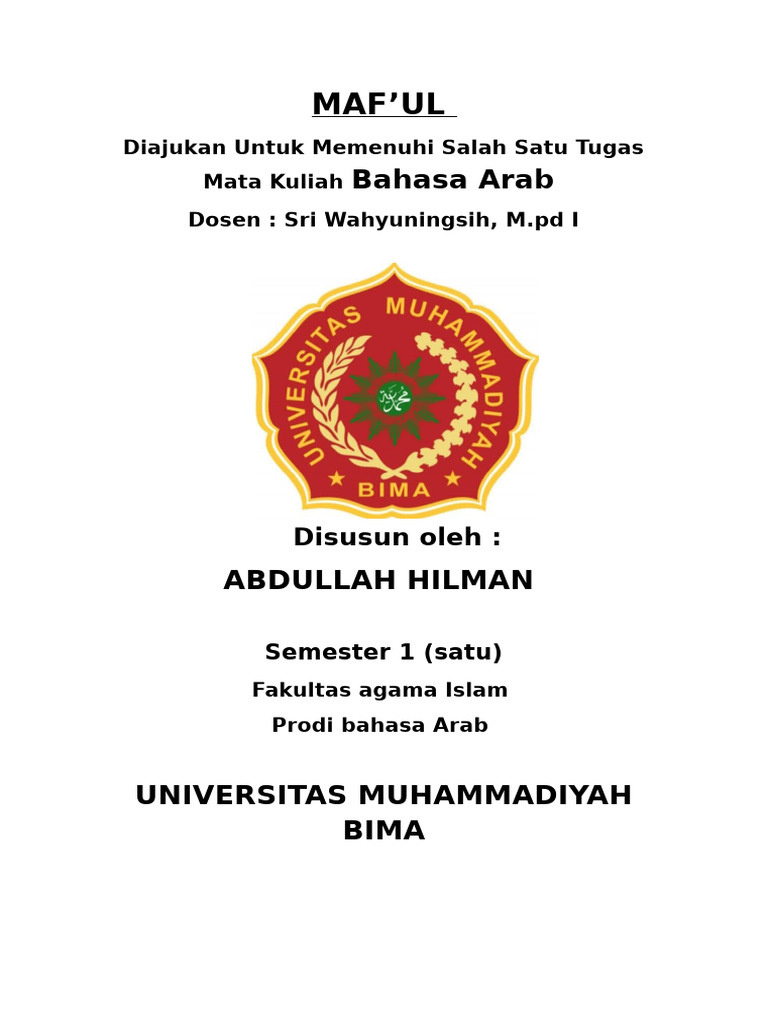 Makalah Maf'Ul Bih Dan Fiih | PDF
