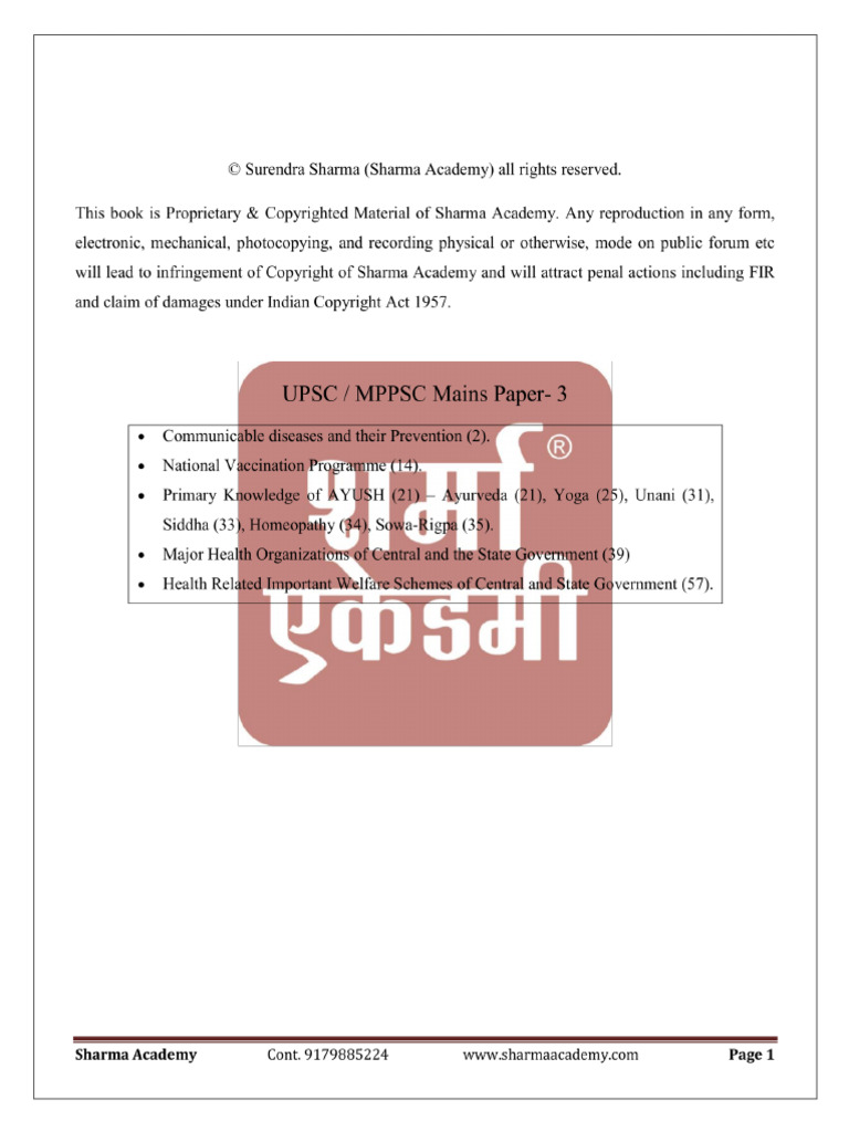 Mppsc Notes PDF in English Paper 3 Unit 6 | PDF