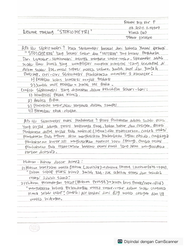 Resume Stokiometri | PDF