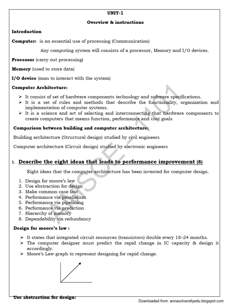 CS8491 Computer Architecture Notes Downloaded From Annauniversityedu ...