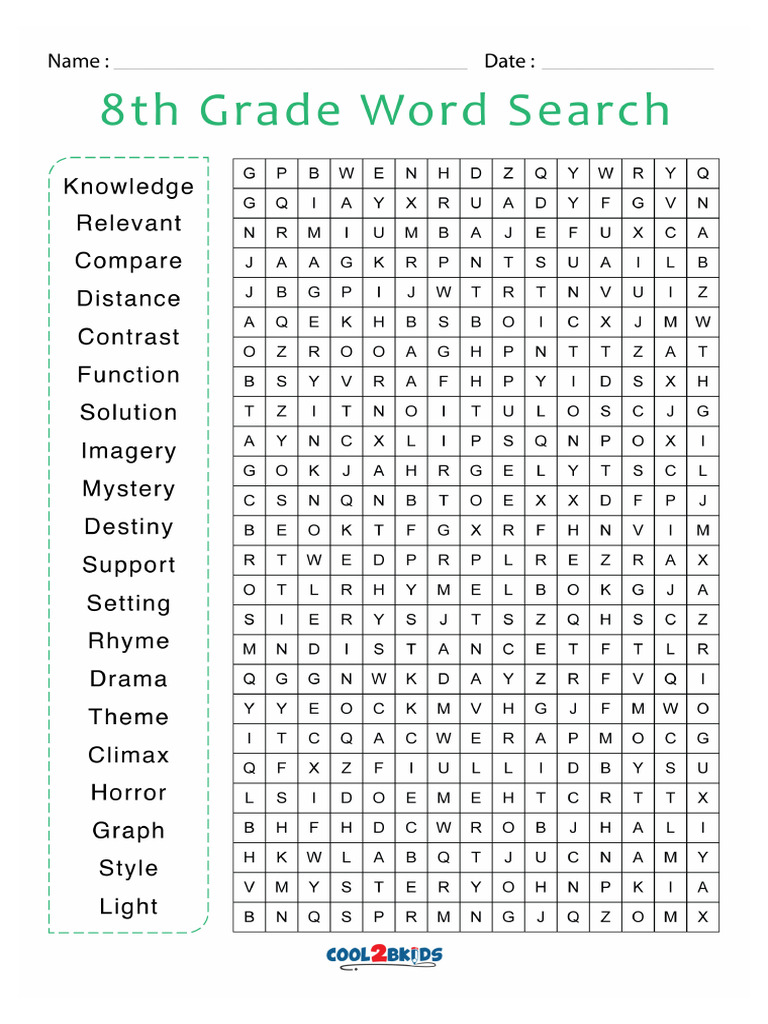8th Grade Word Search | PDF