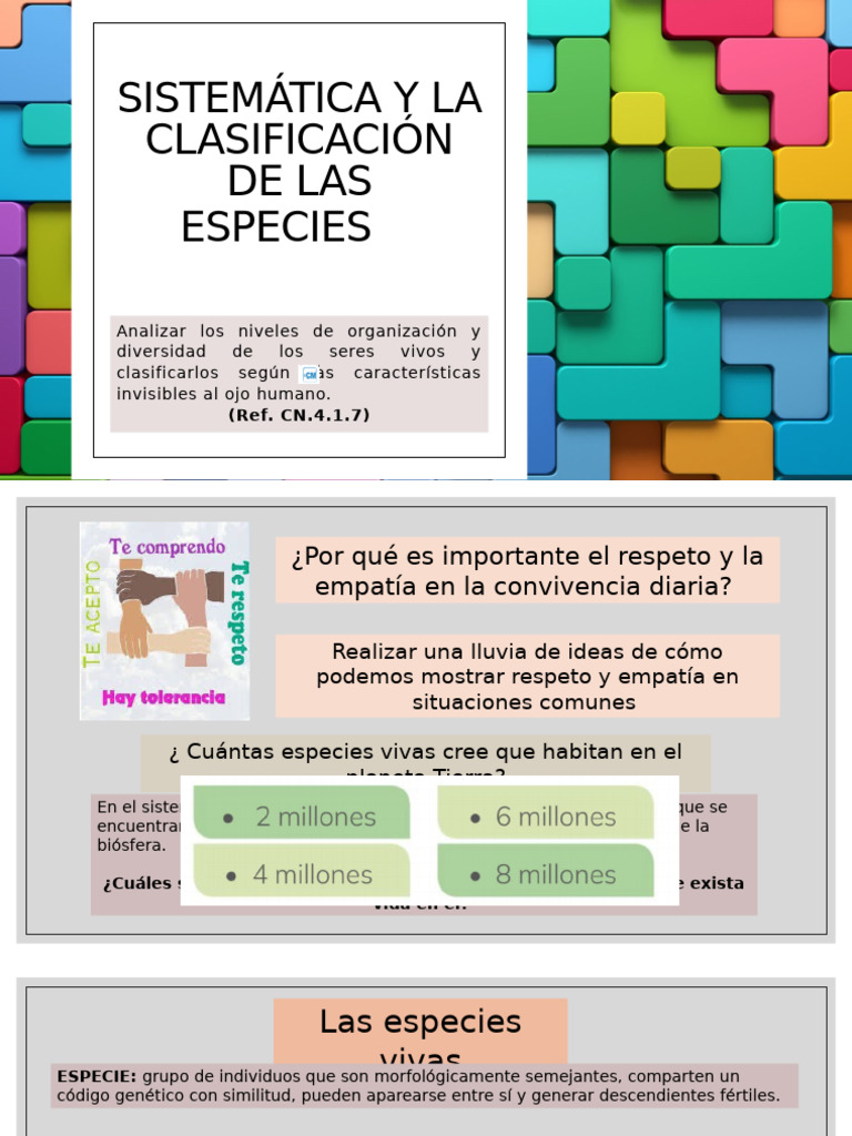 3. Sistemática y Clasificación de Las Especies | PDF | Taxonomía (biología) | Especies
