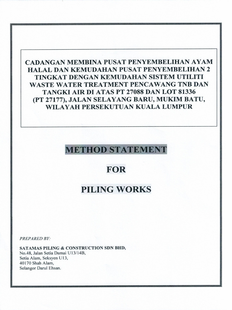 Mos For Piling Works | PDF
