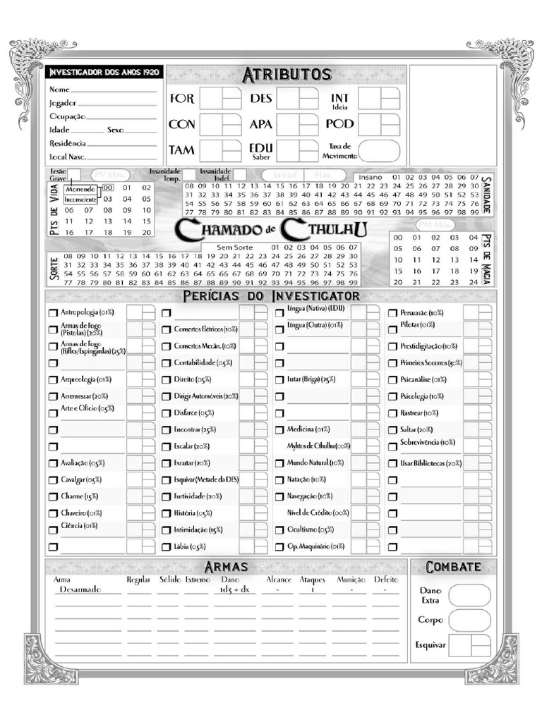 ficha cthulhu | PDF