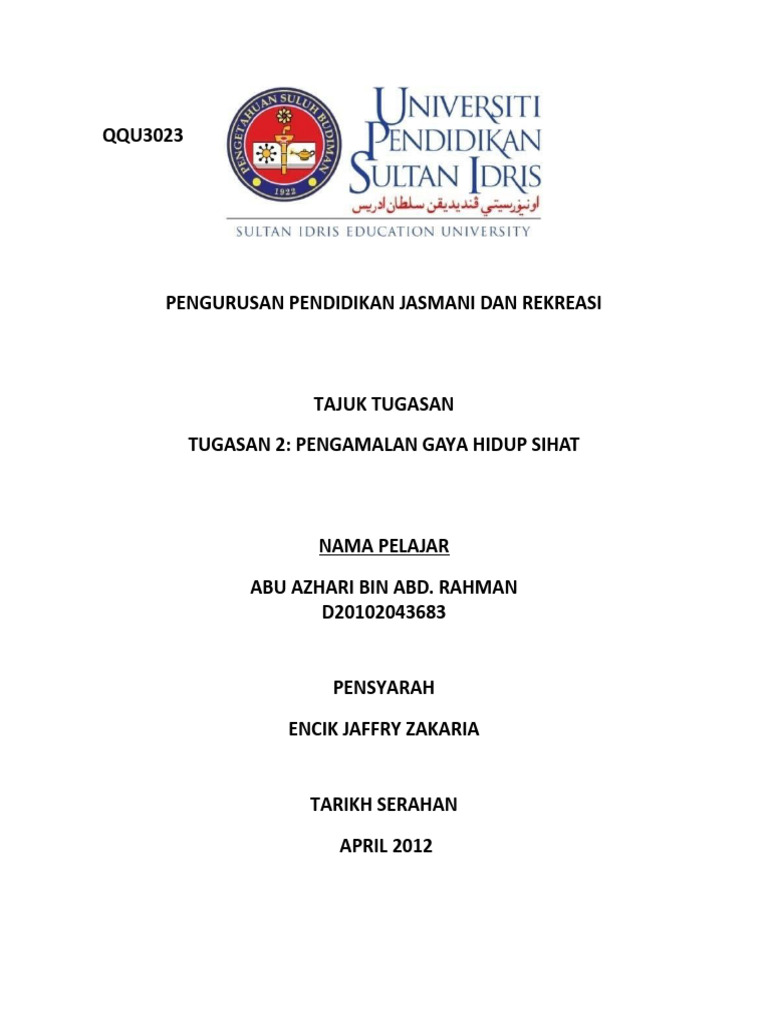 contoh assigment front page | PDF