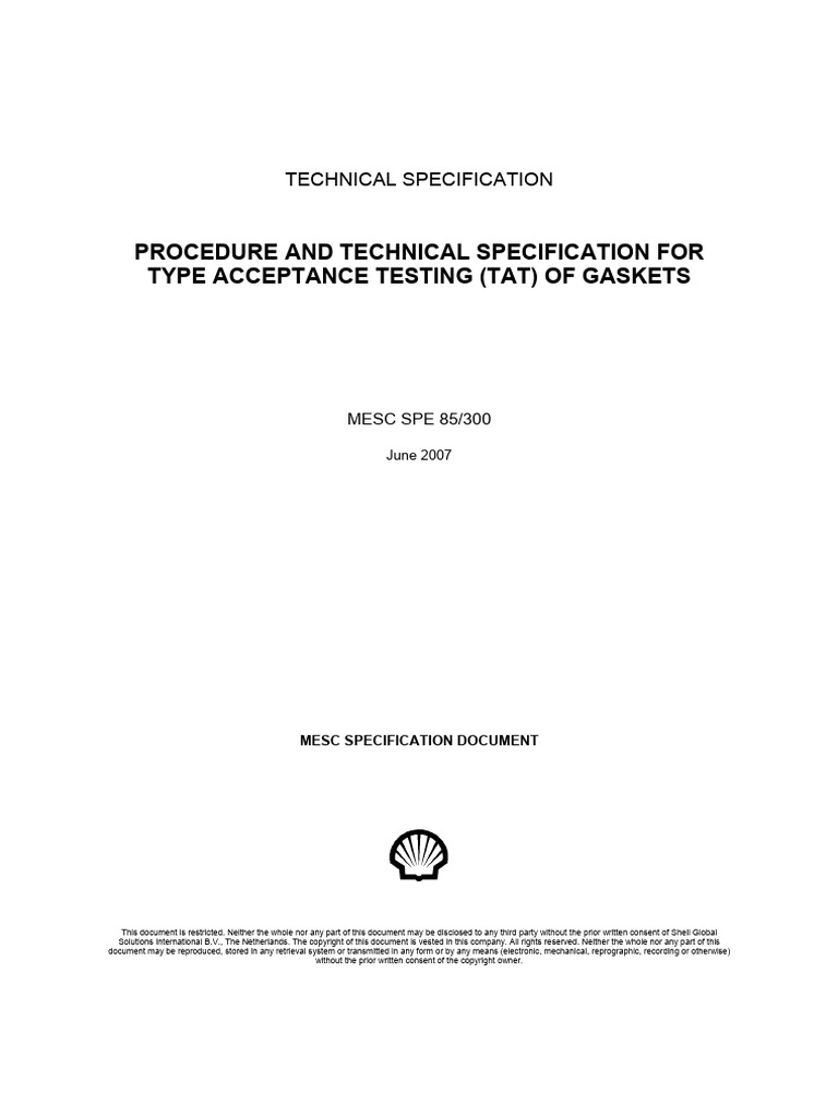 Mesc Spe 85-300 Tat | PDF | Pipe (Fluid Conveyance) | Materials