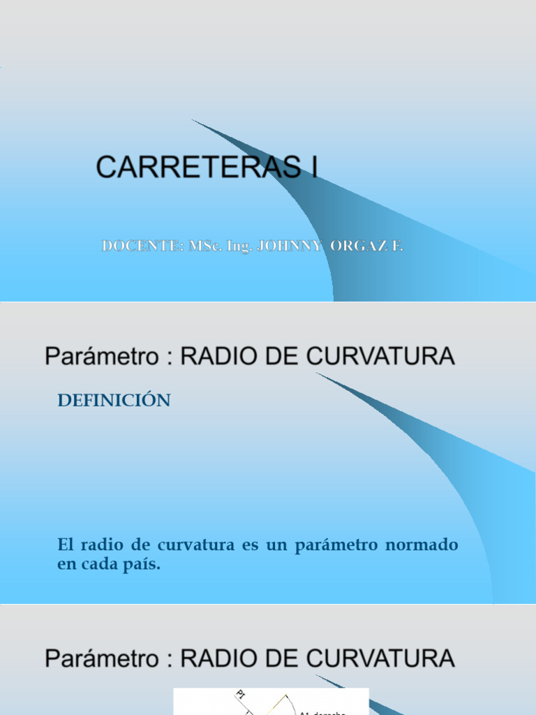 Parámetros de Curvatura Vial | PDF | Curva | Física Matemática