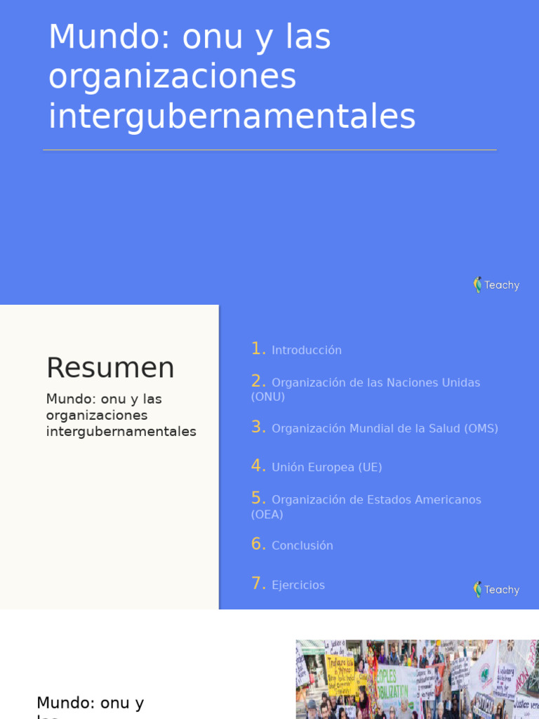 Slide Mundo Onu y Las Organizaciones Intergubernamentales | PDF ...