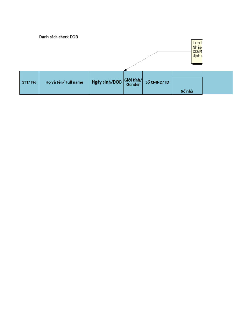 DS Check DOB (DS NV Moi or Nghi) | PDF