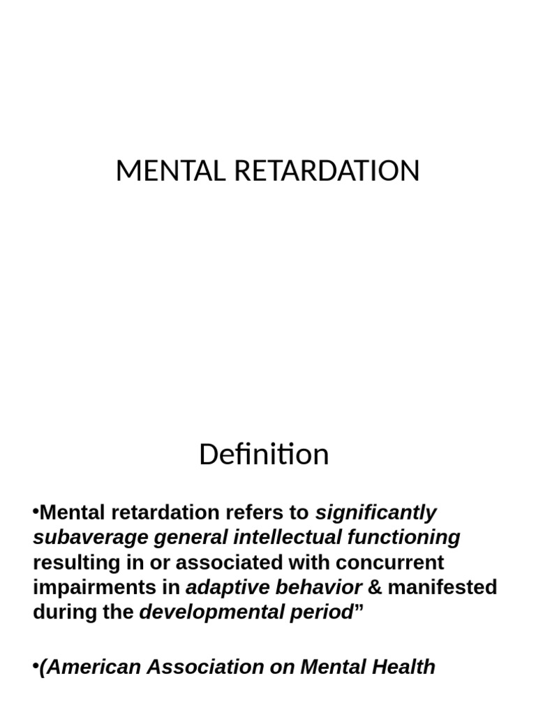Mental Retardation | PDF | Intellectual Disability | Prenatal Development