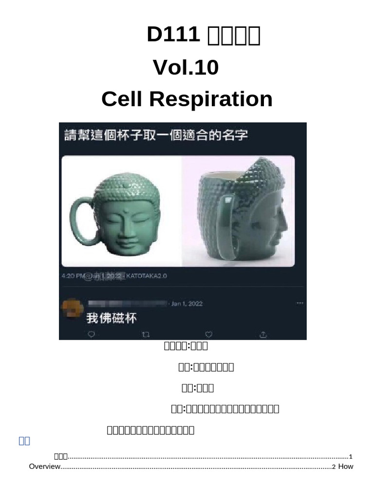 D111 普生共筆 Ch10-Cell Respriation | PDF | Cellular Respiration | Adenosine Triphosphate