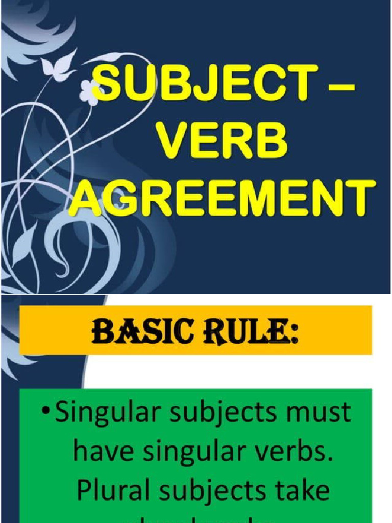 Subject-Verb Agreement | PDF