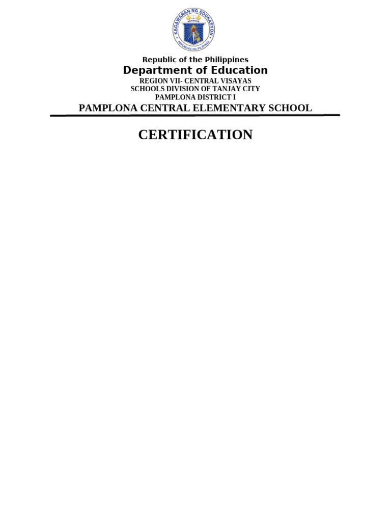 Certification Header | PDF